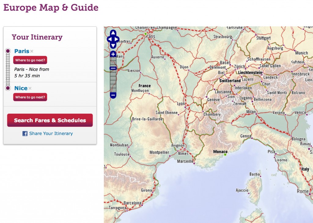France TGV Map - Paris by Train