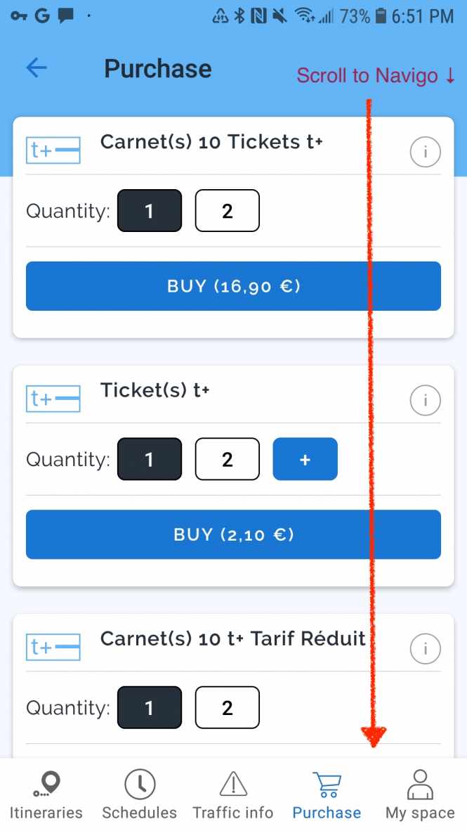 Android Navigo App - Scroll Navigo - Paris by Train