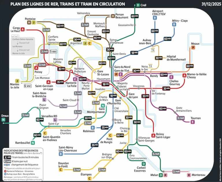 Paris Metro RER New Year's Eve Operating Hours 2025 / 2026 - Paris by Train